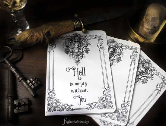Goth Love Card - Cartolina Gotica Romantica | Fogliaviola Design