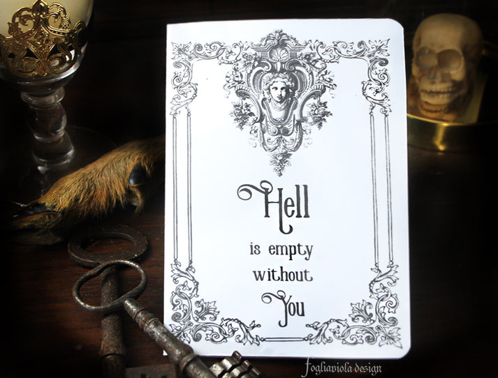 Goth Love Card - Cartolina Gotica Romantica | Fogliaviola Design